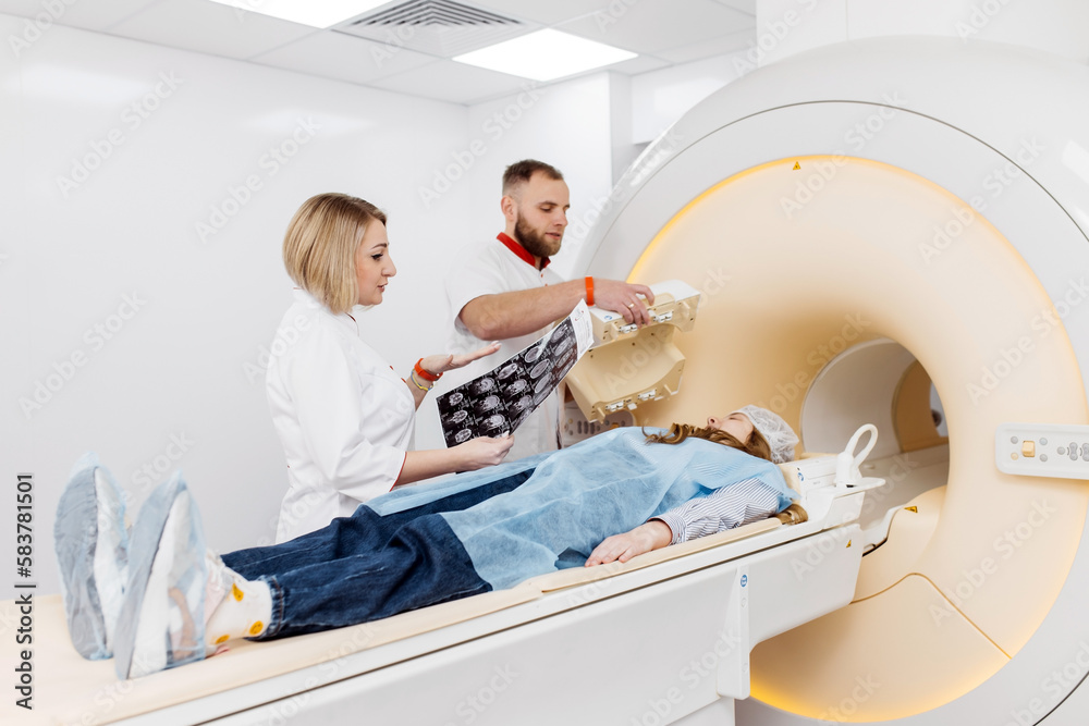 Woman doctor radiologist explains good results of CT scanning for young ...