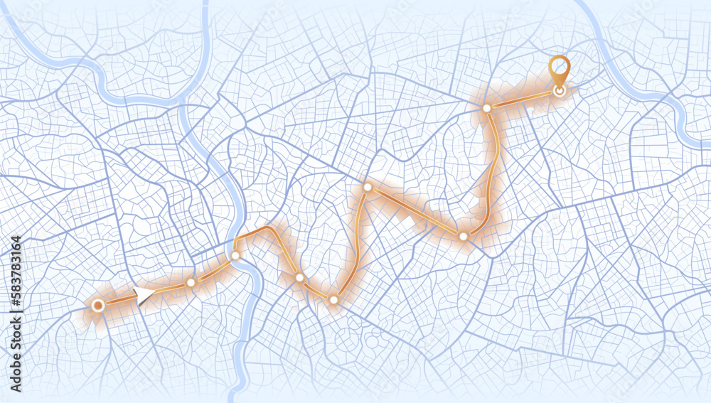 Location tracks dashboard. City street road. City streets and blocks ...