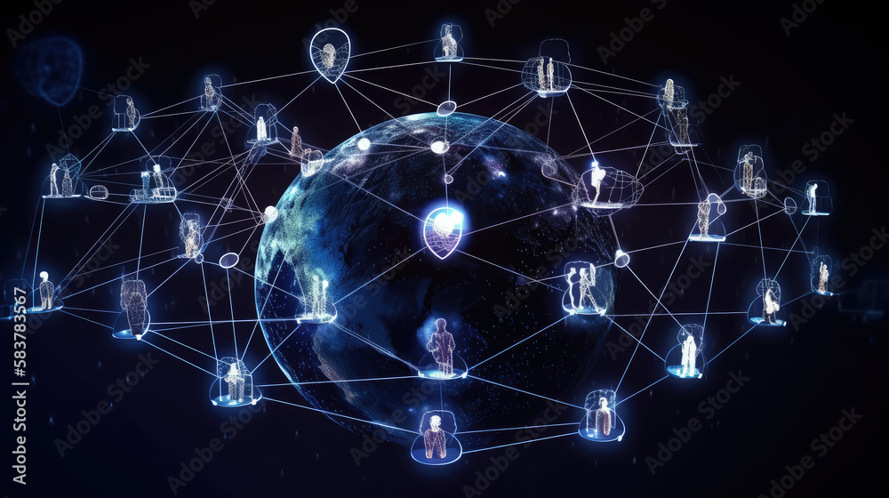 Cool connecting people internet background 3, nodes transforming ...