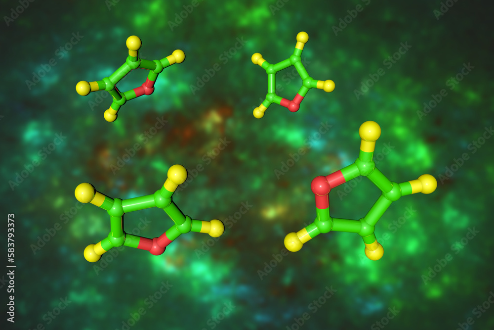 Furan, a five membered heterocyclic highly toxic organic compound ...