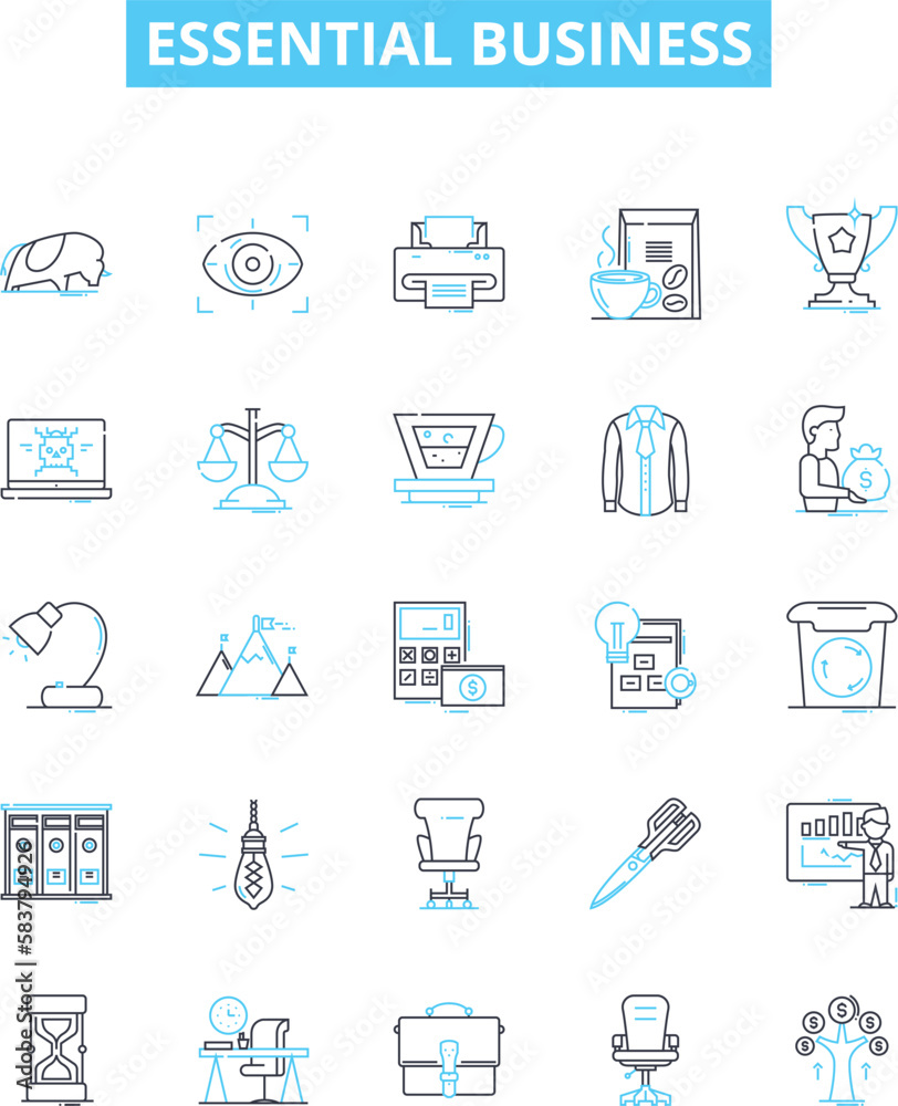 Essential business vector line icons set. Business, Essential, Startup ...