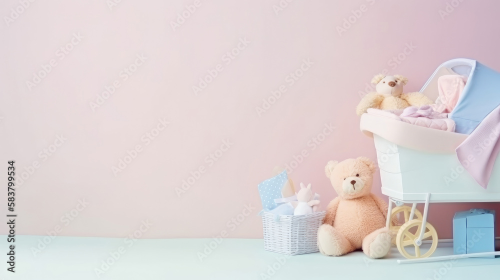 Baby shower background. Illustration AI Generative. Stock Illustration ...