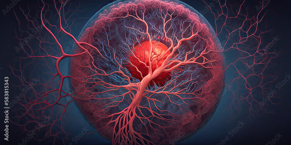 System many small capillaries branch out of the large blood vessels ...