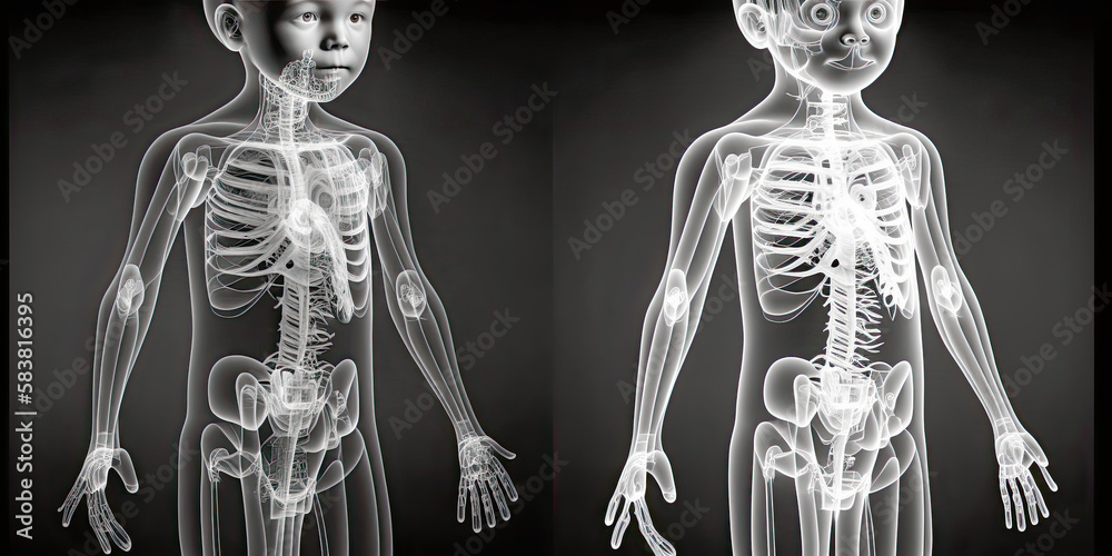 X-ray of child body: An image of a child's body, including the bones and organs - Generative AI ...