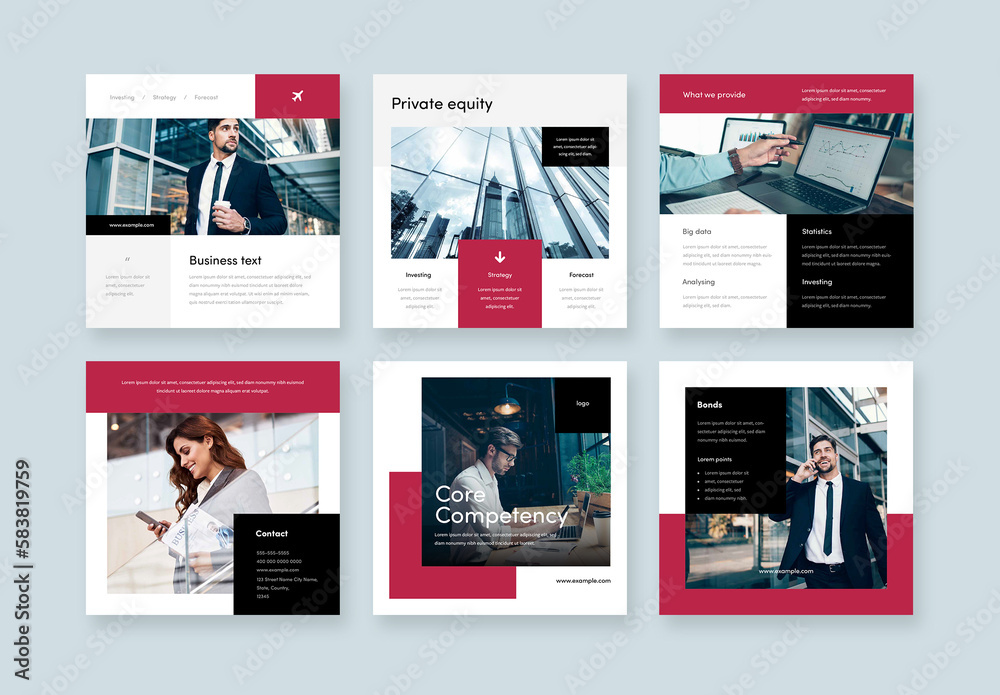 Red And Black Business Layouts With Elegant Look Stock Template | Adobe ...