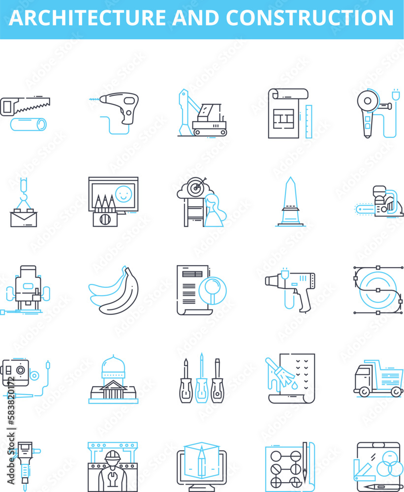 Architecture and construction vector line icons set. Architecture ...