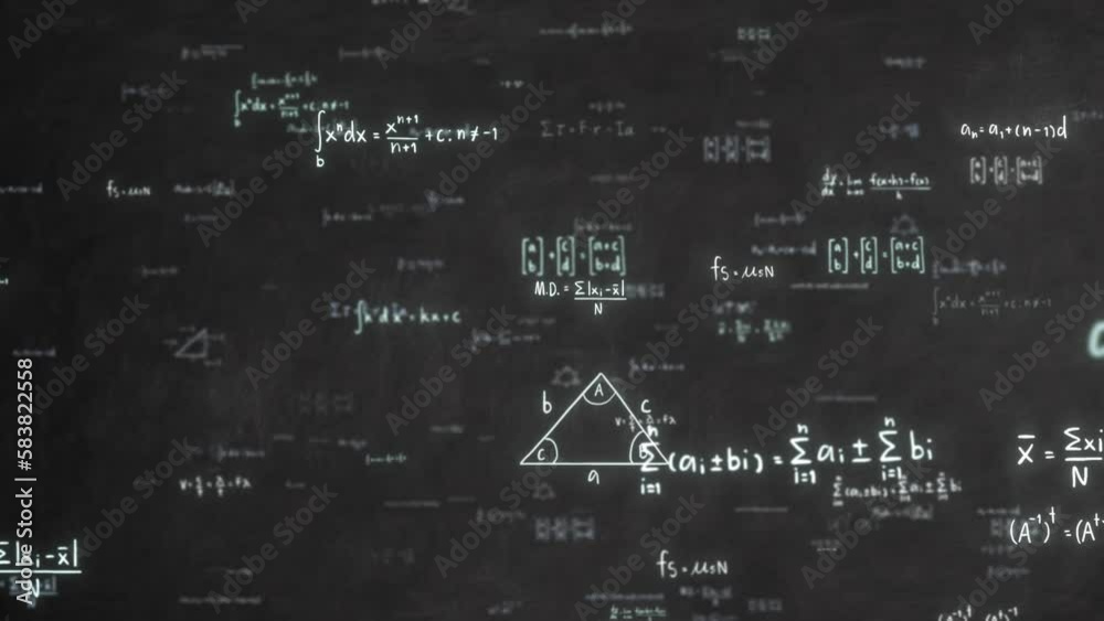 Vidéo Stock Abstract Physics equation concept, Mathematics calculation ...