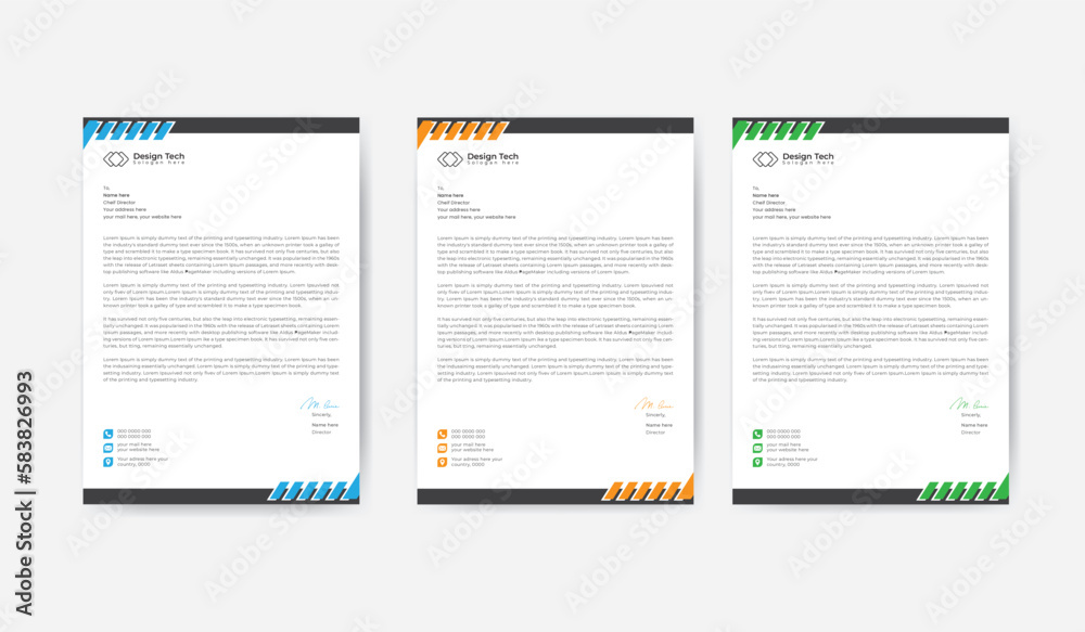 Corporate Letterhead Design Template Stock Vector | Adobe Stock