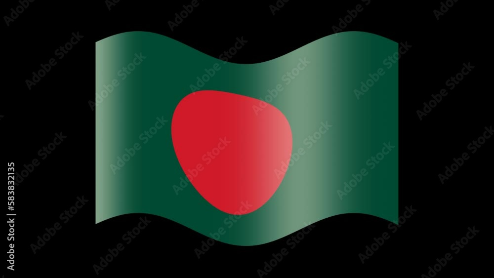 Animated bangladesh flag. Bangladeshi flag icon. The waving glossy ...