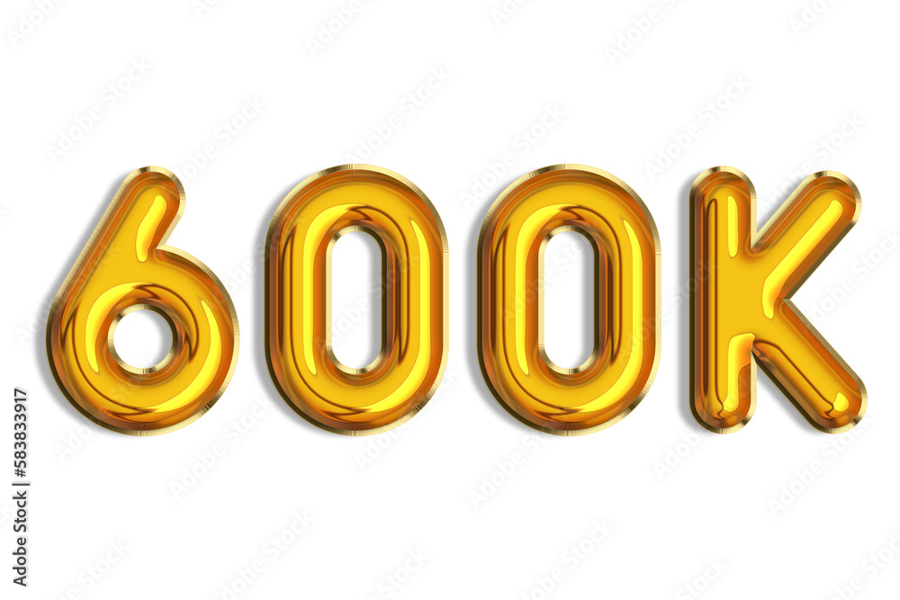 600 or six hundred. Banner, realistic 3d gold helium balloons, logo ...