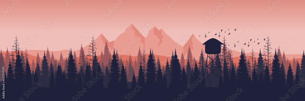 pine tree silhouette flat design vector illustration good for web ...