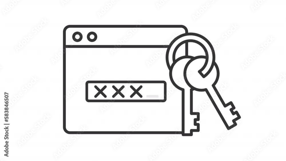 Animated manage password linear icon. Personal account protection. User login. Seamless loop HD ...