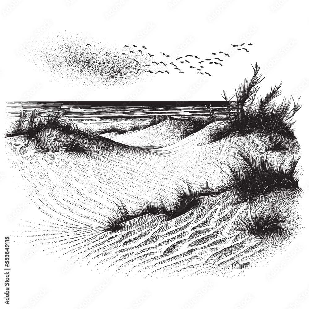 Oceanside Beach Drawings In Sand Sandcastle in beach scene - Download ...