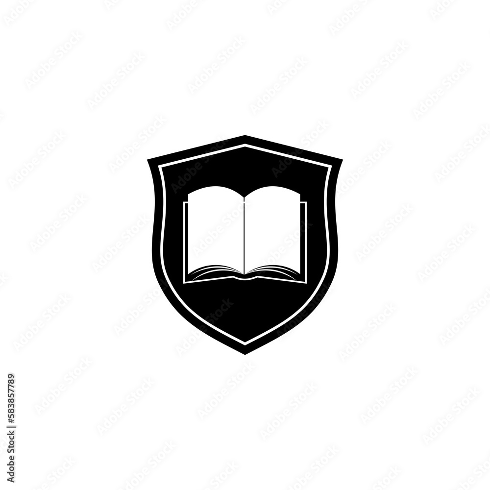 Shield and Book Logo Sign isolated on transparent background Stock ...