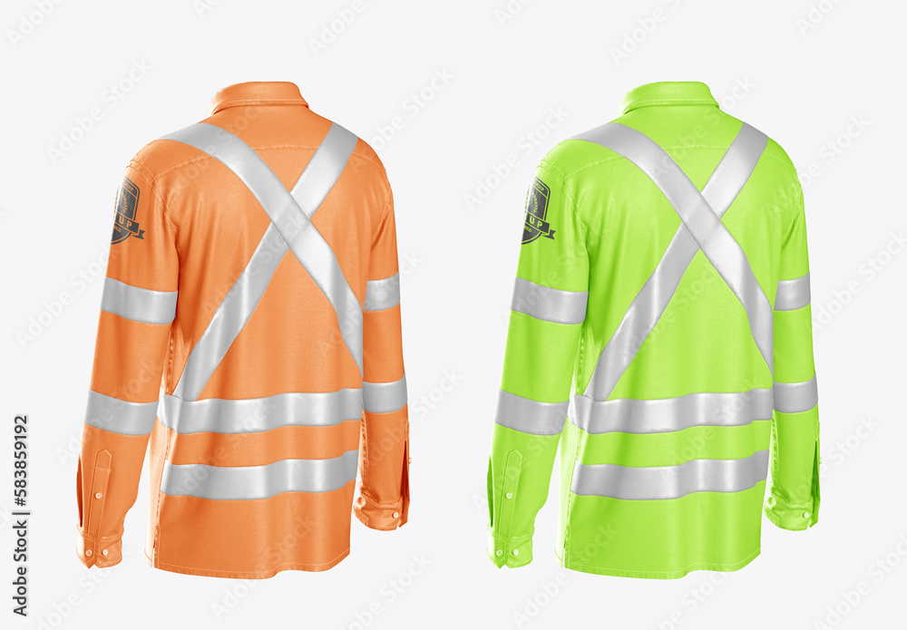 Safety Men’s Work Shirt Mockup Stock Template | Adobe Stock