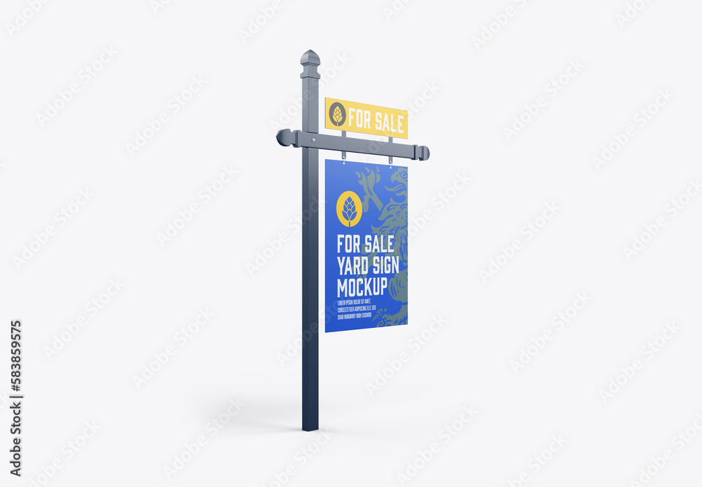 Wooden Real Estate Sign Mockup Stock Template | Adobe Stock
