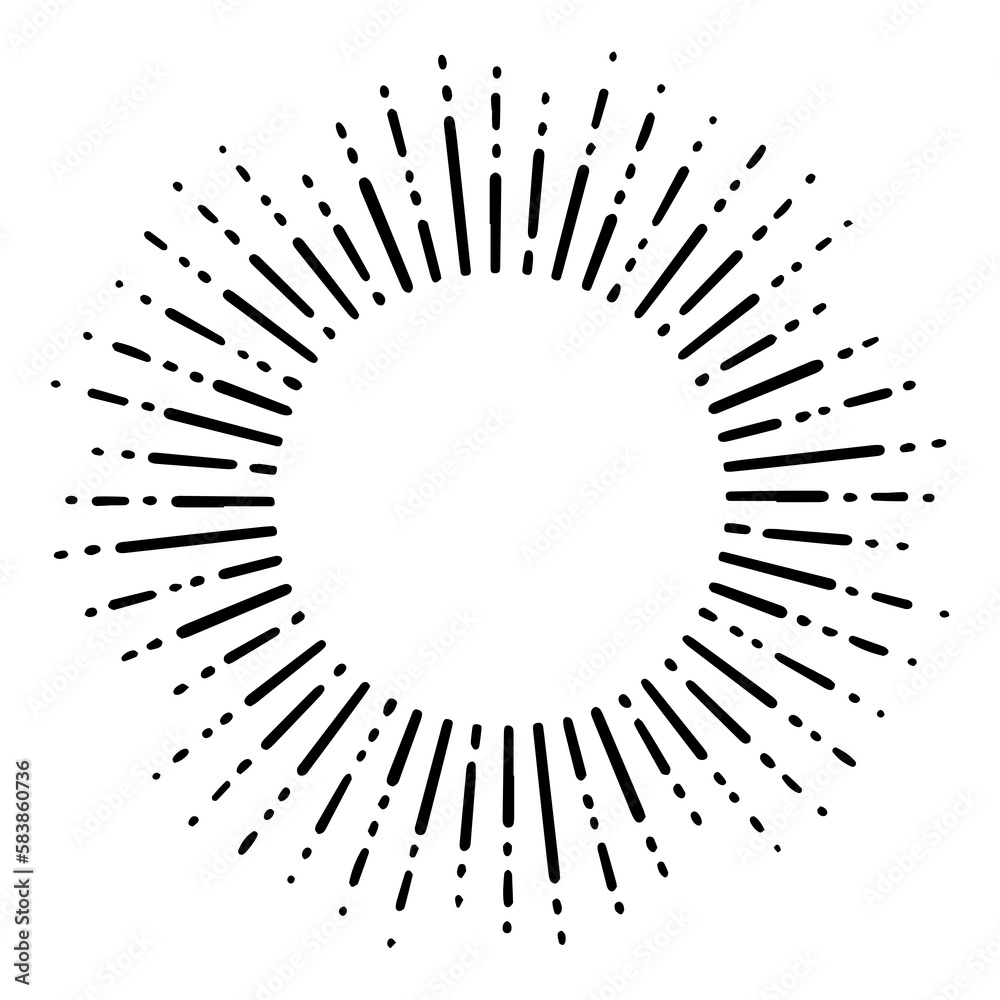 Sunbeam sun line art sketch PNG illustration with transparent ...