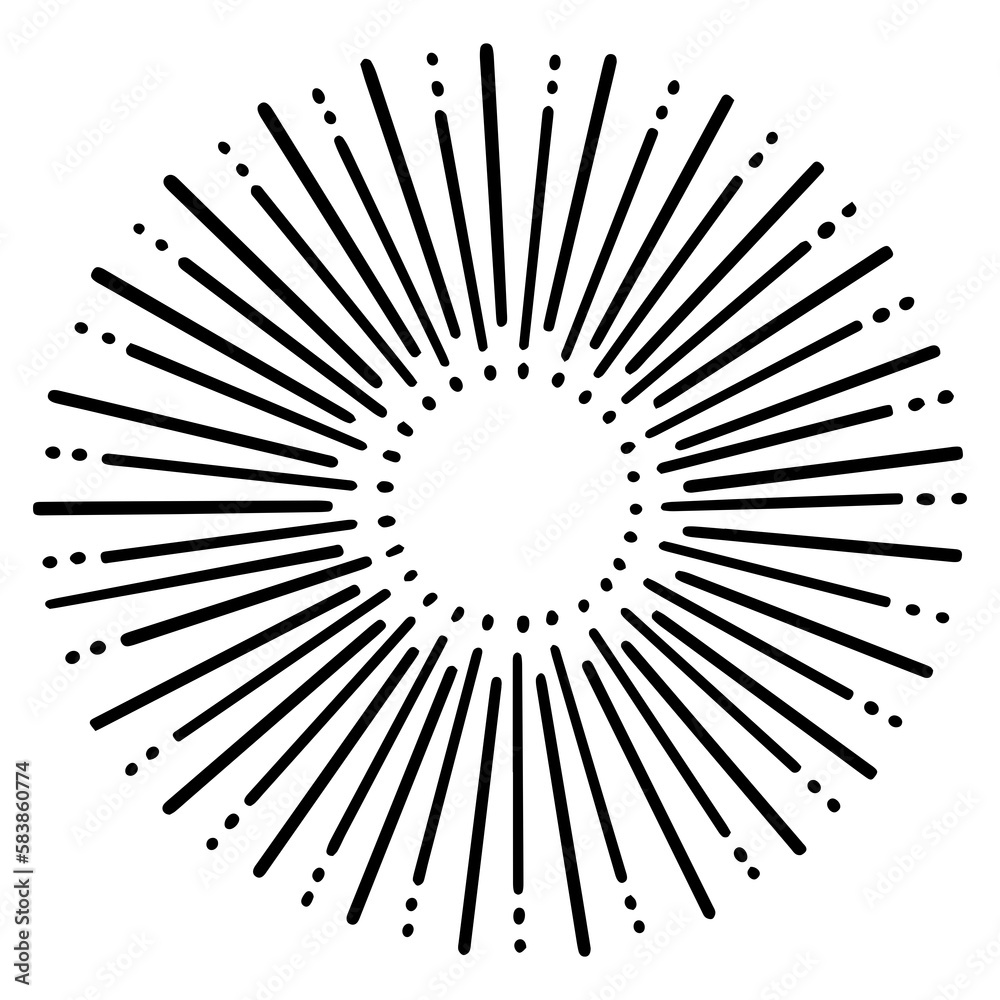 Sunbeam sun line art sketch PNG illustration with transparent ...