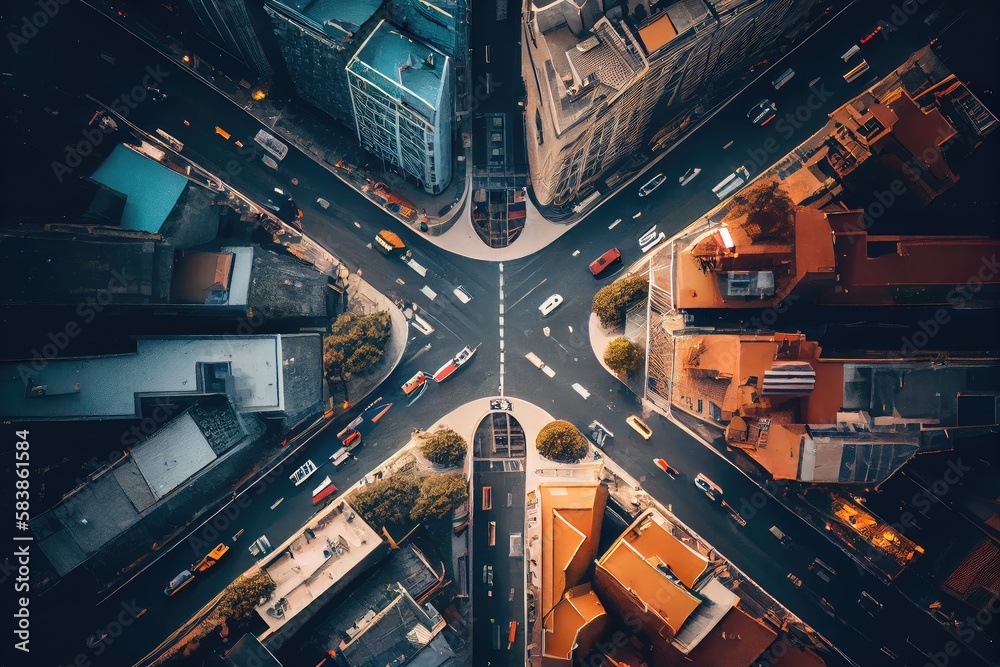 city street view from above, showing the different directions and ...
