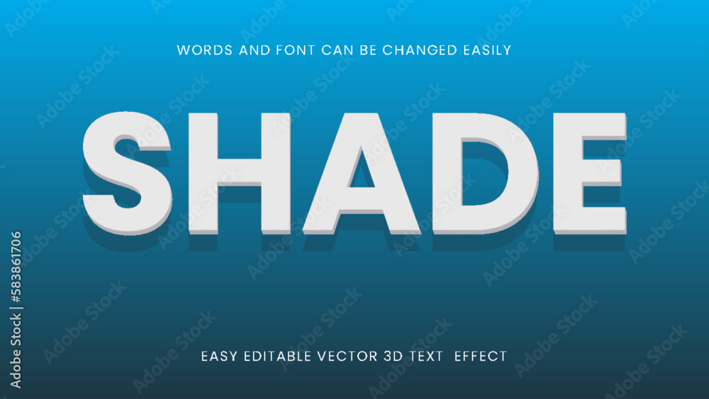 shade 3d text effect style design Stock Vector | Adobe Stock