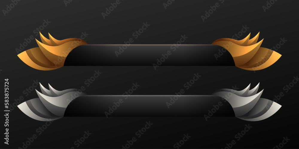 Abstract fantasy gold and silver border game gui title lower third ...