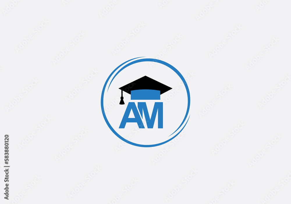Academic education symbol and Student hat logo. Education cap monogram ...
