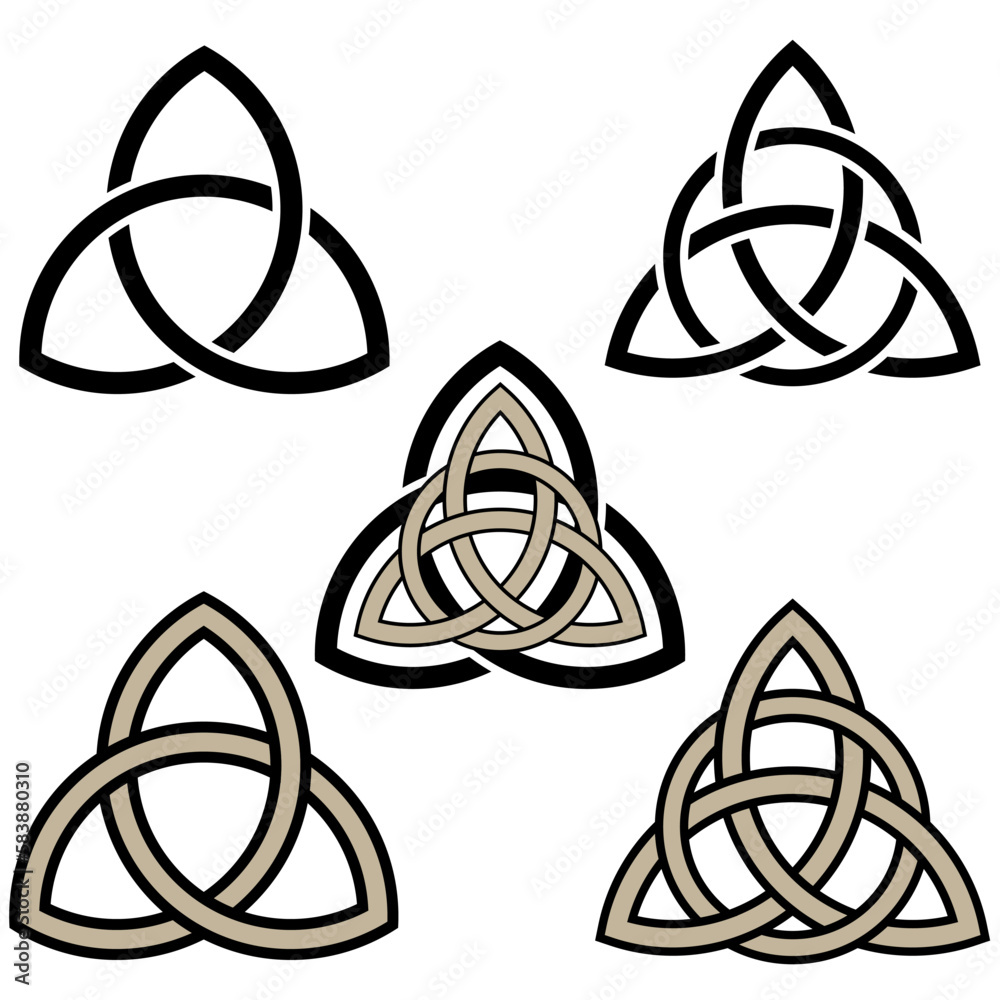 Celtic trinity knot. Set of celtic braids isolated on white background ...