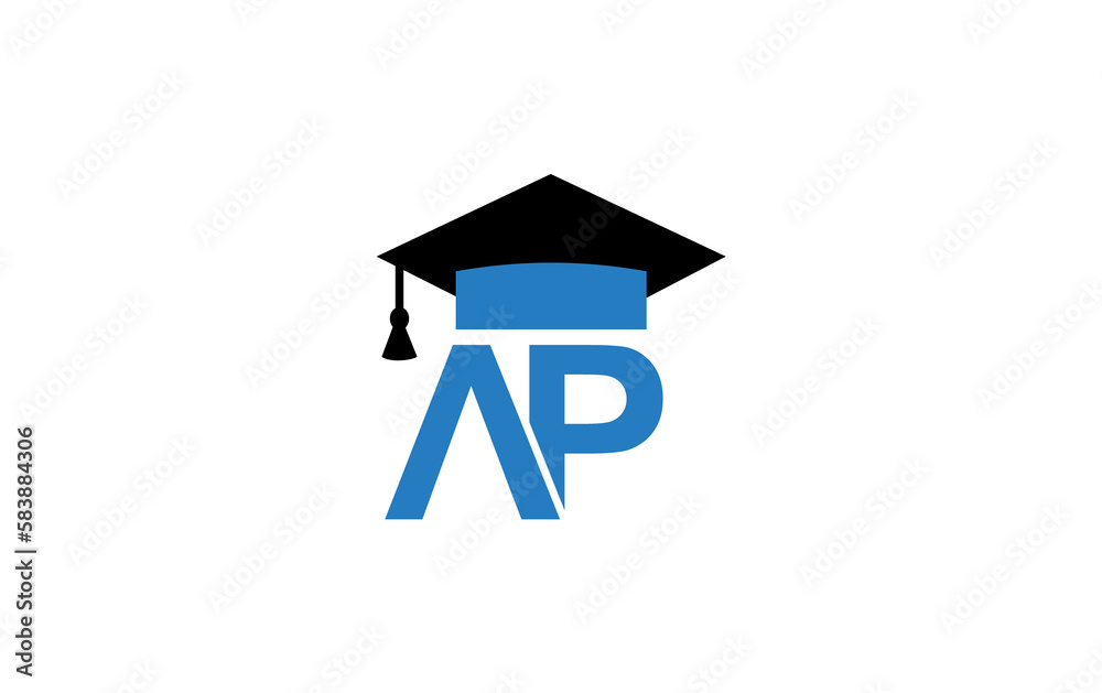 Education letter AP symbol. Graduation cap logo and sign Stock ...