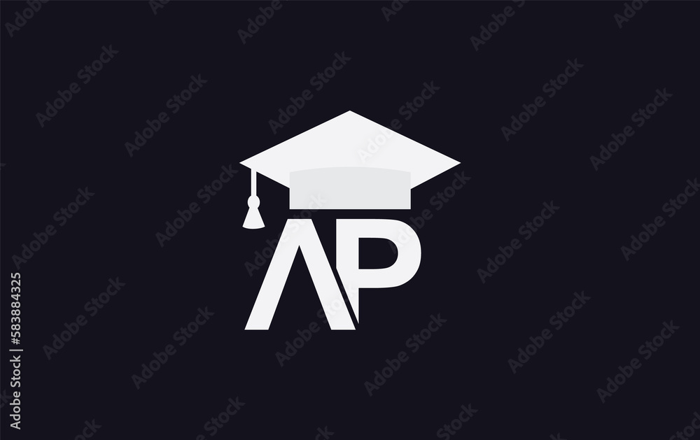 Education letter AP symbol. Graduation cap logo and sign Stock ...