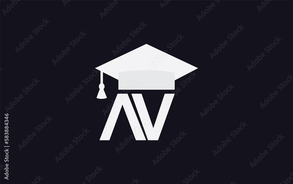 Education letter AV symbol. Graduation cap logo and sign Stock ...