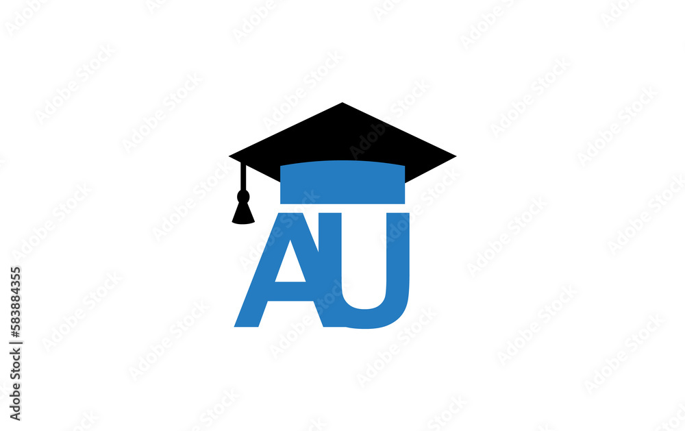 Education letter AU symbol. Graduation cap logo and sign Stock ...
