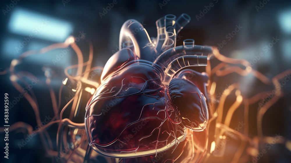 Human heart anatomy. Generative Ai Stock Illustration | Adobe Stock