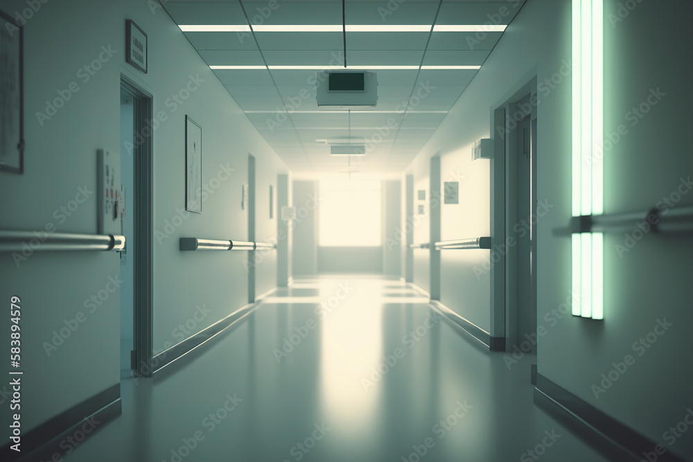 hospital interior light blurred background. Generative AI Stock ...