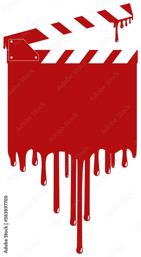 Silhouette of the Bloody Clapperboard Sign for Film or Movie Icon ...