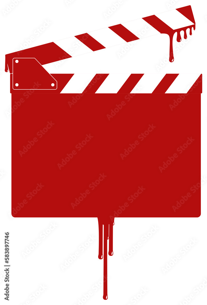 Silhouette of the Bloody Clapperboard Sign for Film or Movie Icon ...
