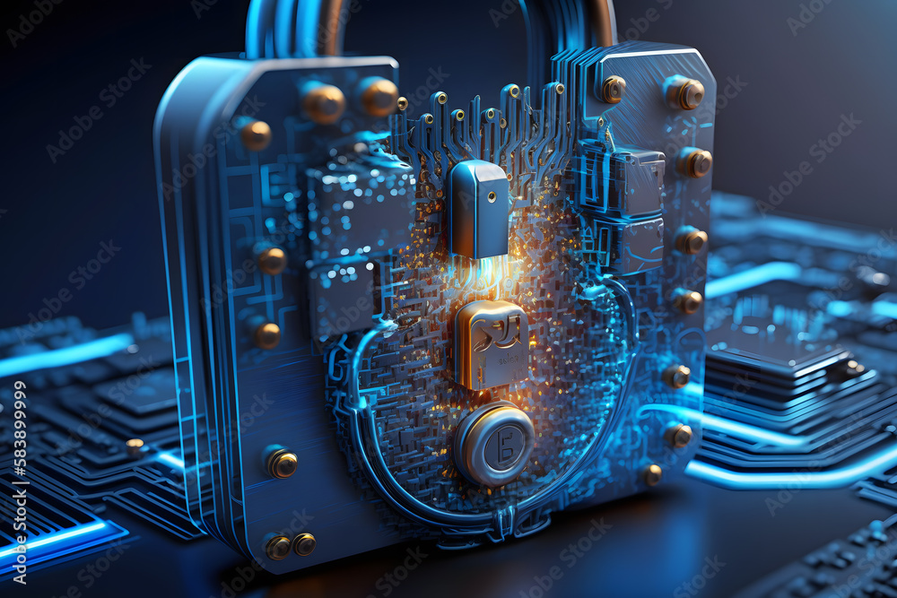 Padlock With Keyhole icon in personal data security Illustrates cyber ...