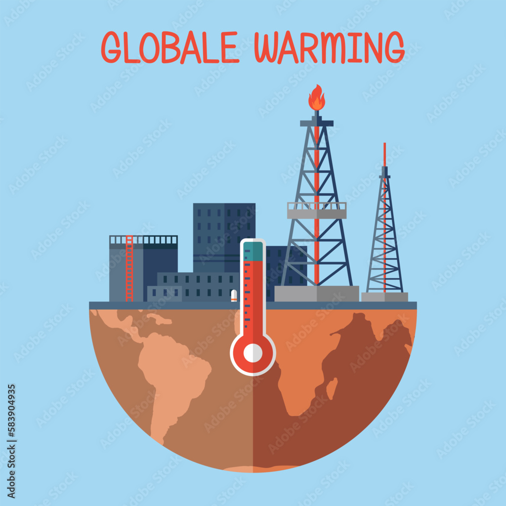 Planet earth with thermometer, Global warming concept. Increase ...
