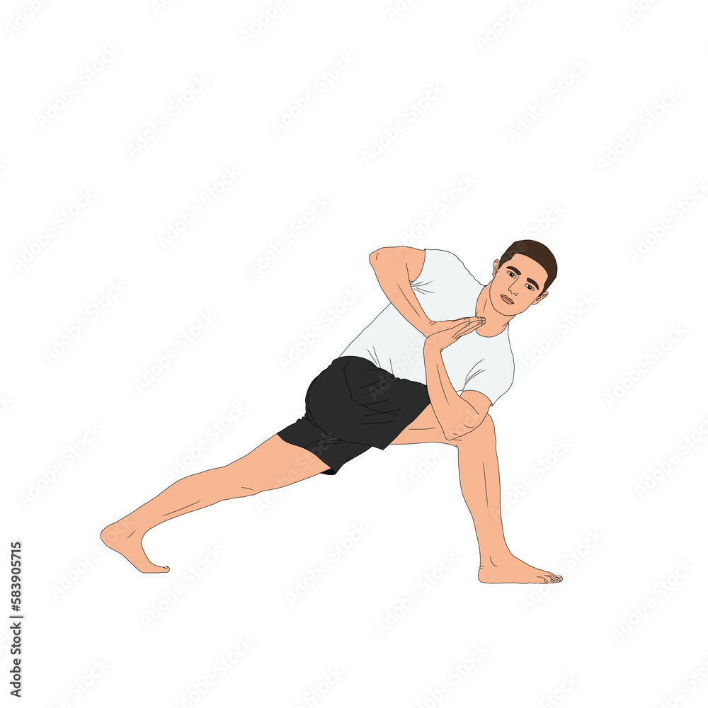 PNG Revolved Crescent Lunge Pose / Twisted Lunge / Parivrtta ...