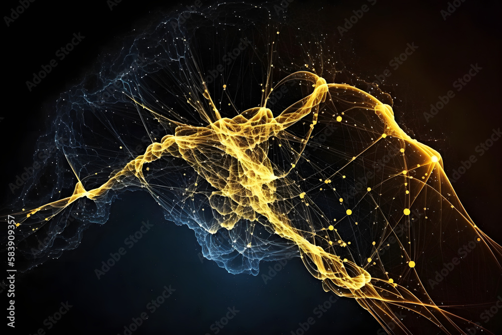 Titel: connected atom and stars molekule background, abstract lines ...