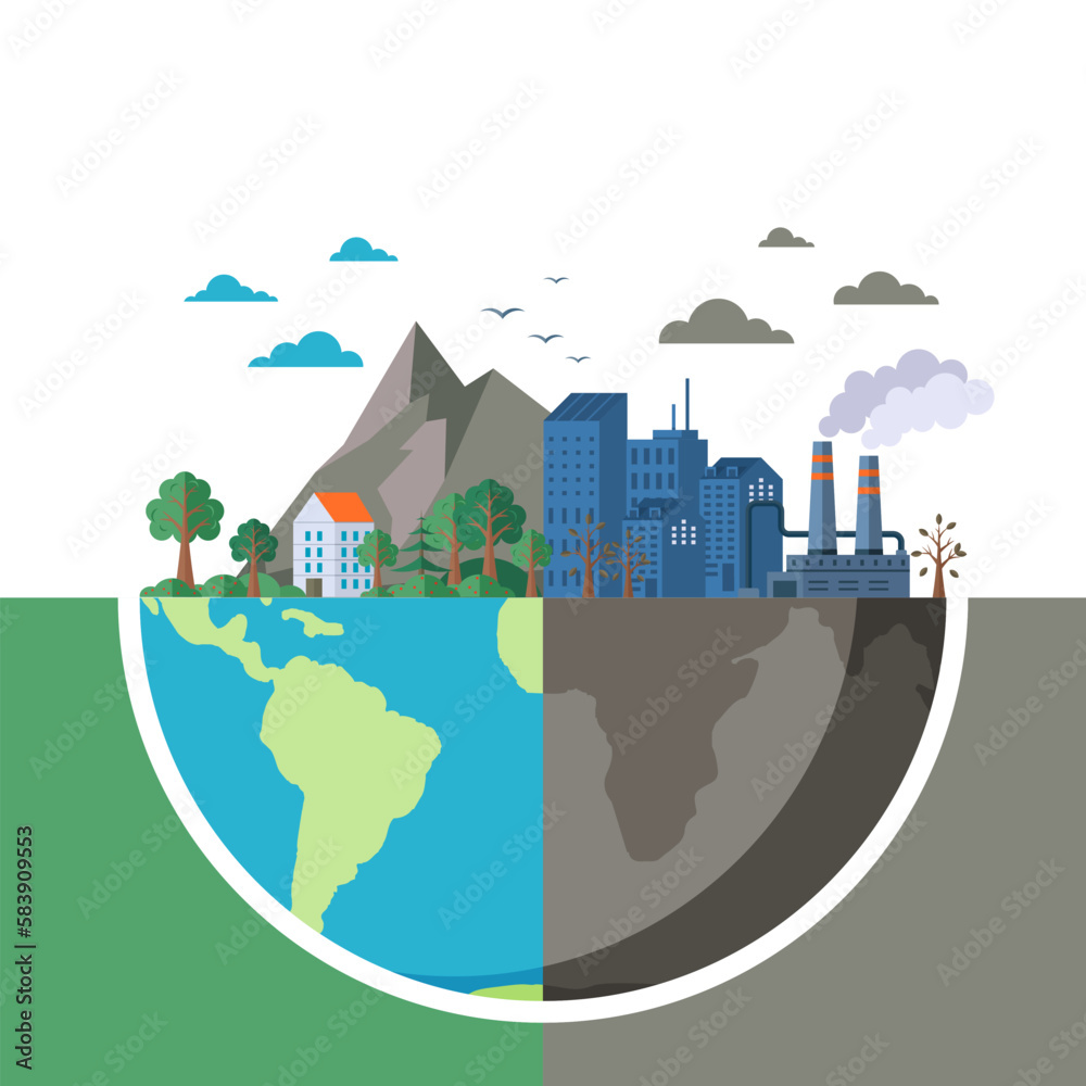 Climate change and global warming concept. Save the planet. World ...