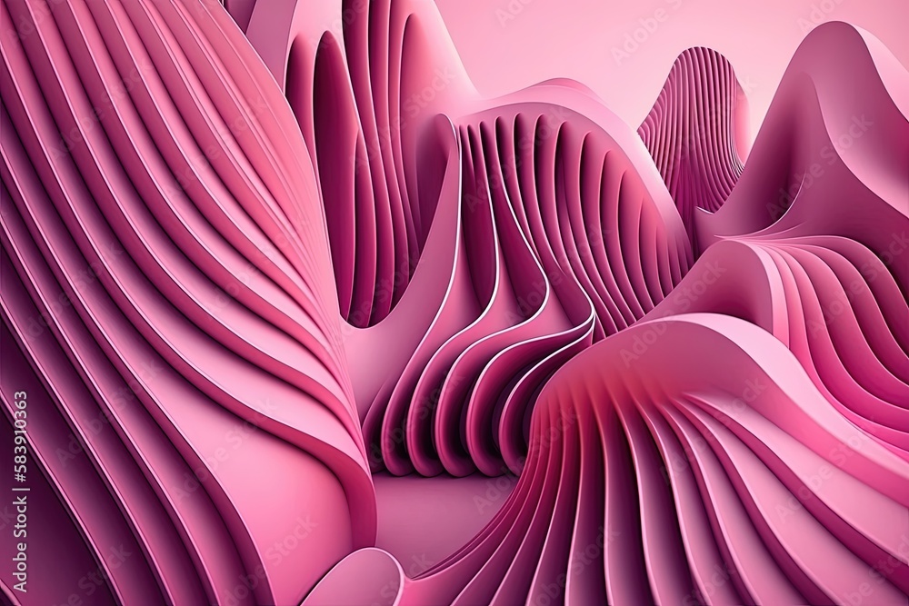 AI-generated abstract pink wavy background with fluid and dynamic ...