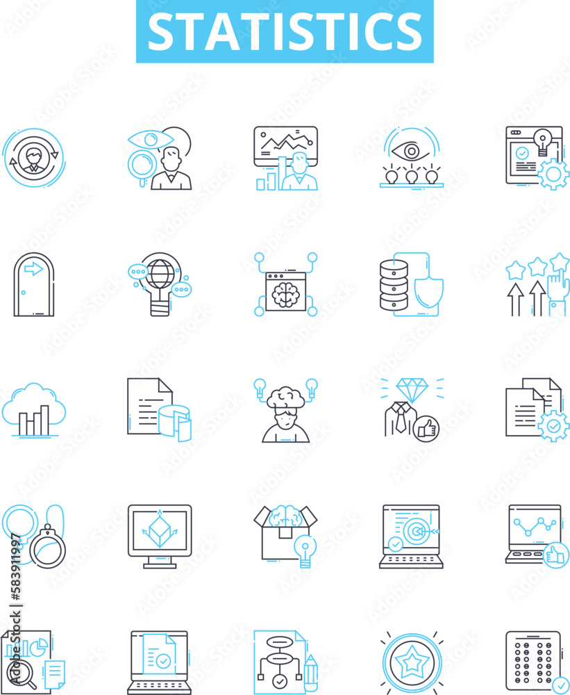Statistics vector line icons set. Statistic, Analytics, Data, Variables ...