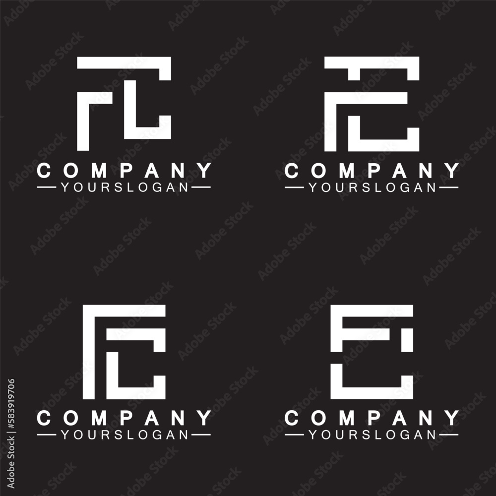 Alphabet letters monogram logo CF,FC,C and F, elegant and Professional ...