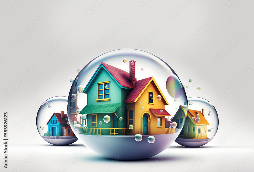 Colorful housing bubbles on white background Stock Illustration | Adobe ...
