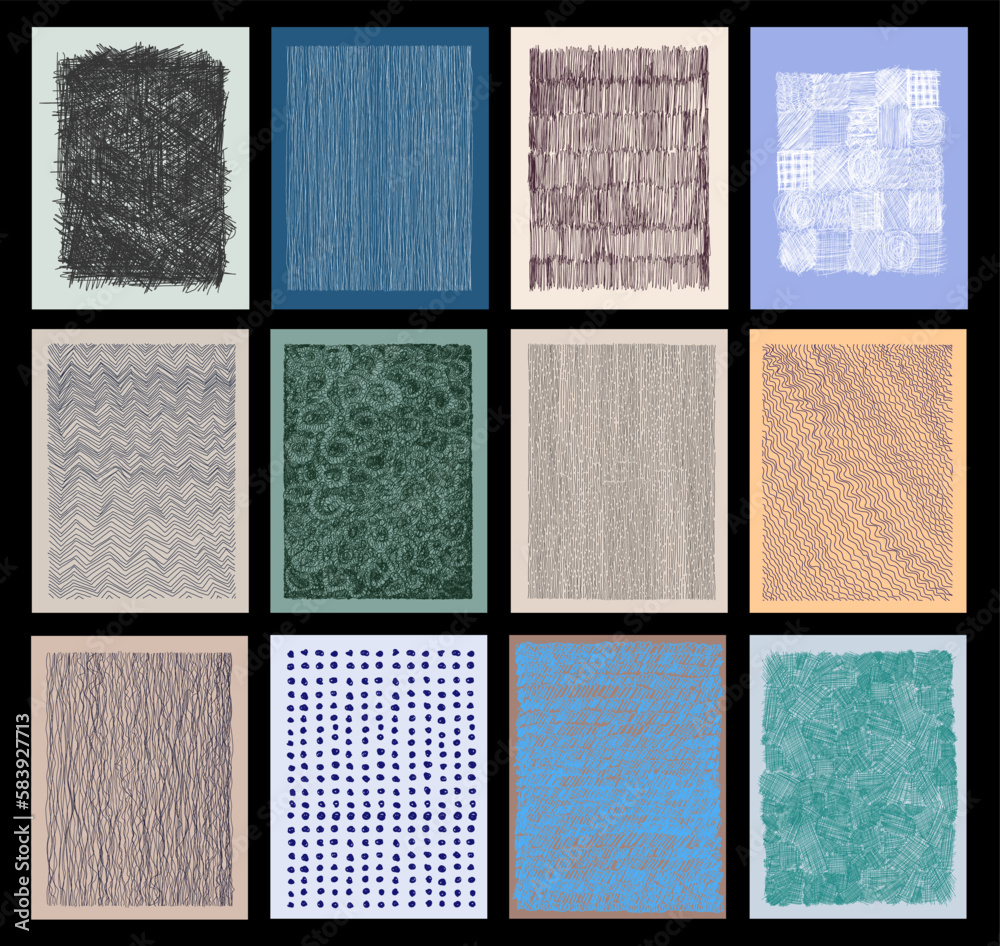 Big collection of vector ink hand drawn hatch texture. Rough hatching ...