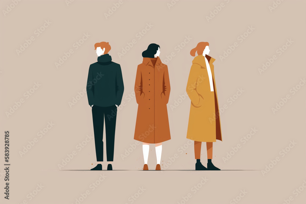 3 flat cartoon people Stock Illustration | Adobe Stock