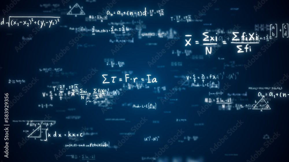Abstract Physics equation concept, Mathematics calculation, Sciences ...