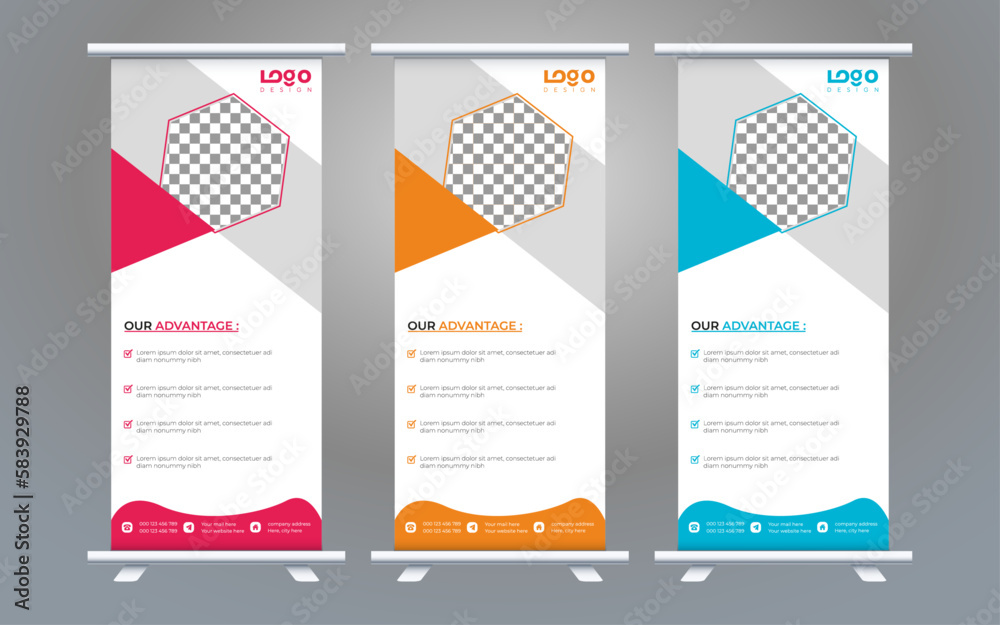 Vertical Banner Design Signboard Advertising Brochure Flyer Template ...
