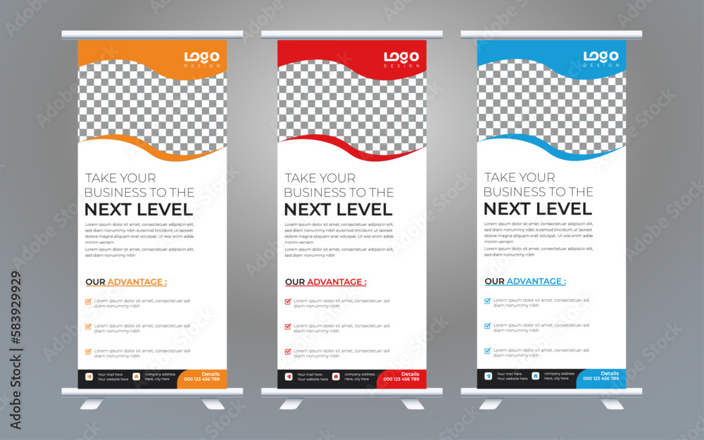 Vertical Banner Design Signboard Advertising Brochure Flyer Template ...