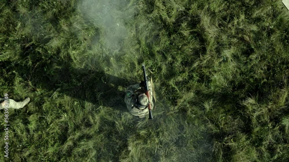 Shooting from a grenade launcher. Firing of anti-tank weapons. Training ...